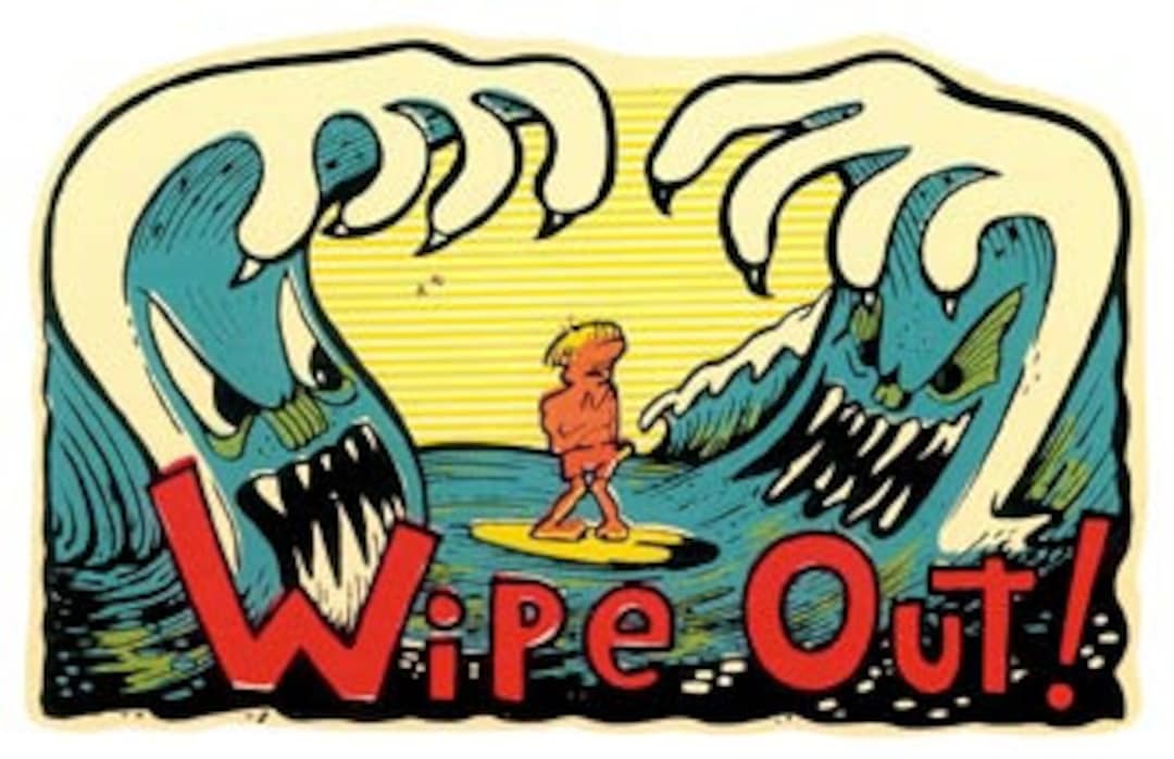 Vintage 1950's Style Wipeout Wipe Out California Hawaii Surf Surfers ...