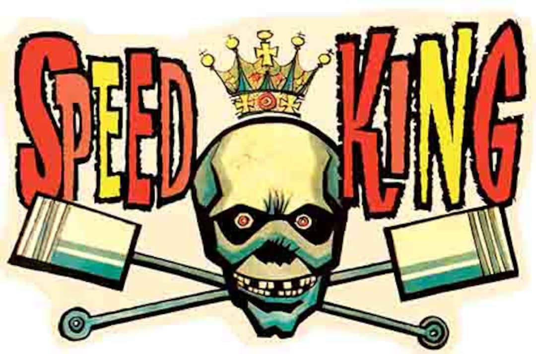 Vintage 1960's Style Speed King Garage Hot Rod Car Retro Travel Decal ...