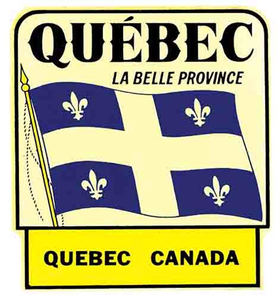 Vintage 1950's Style Quebec Canada Flag Retro Travel Decal | Etsy