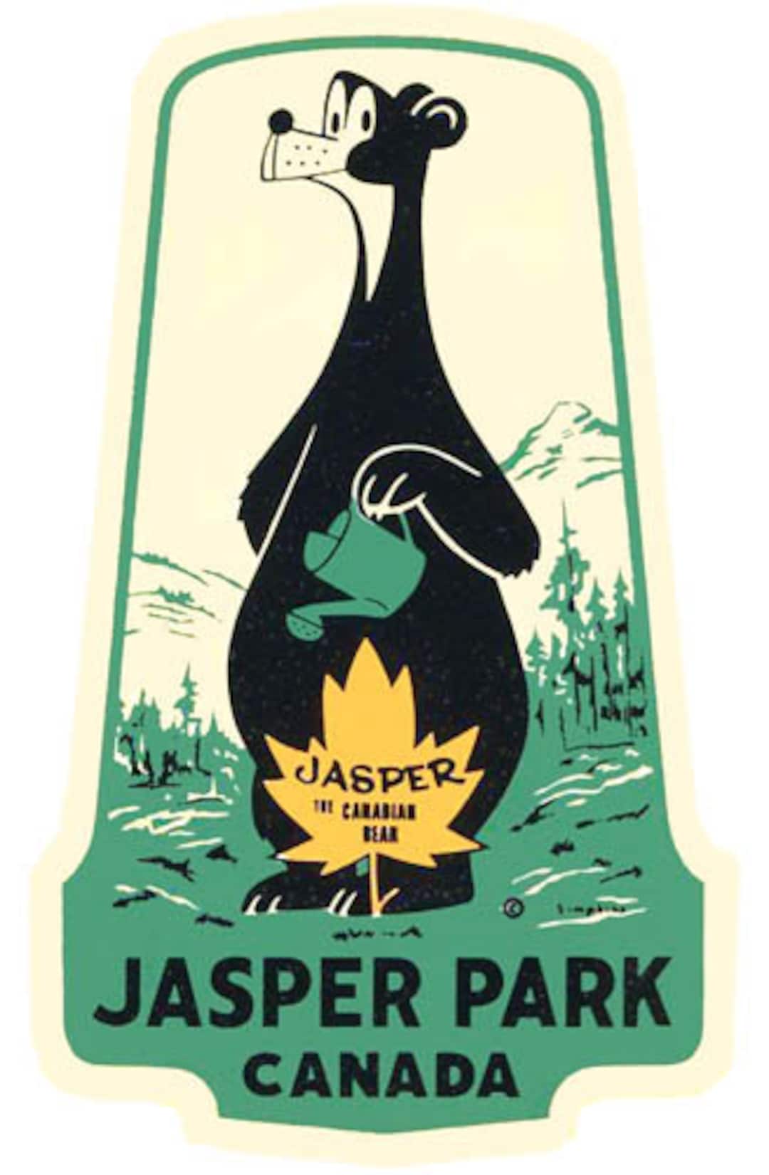 Vintage 1950's Style Jasper National Park Canada Alberta Canadian ...