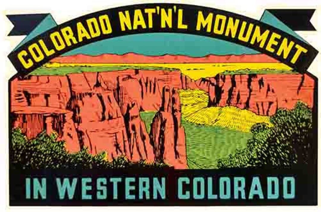 Vintage 1950's Style Colorado National Monument Retro Travel Decal ...