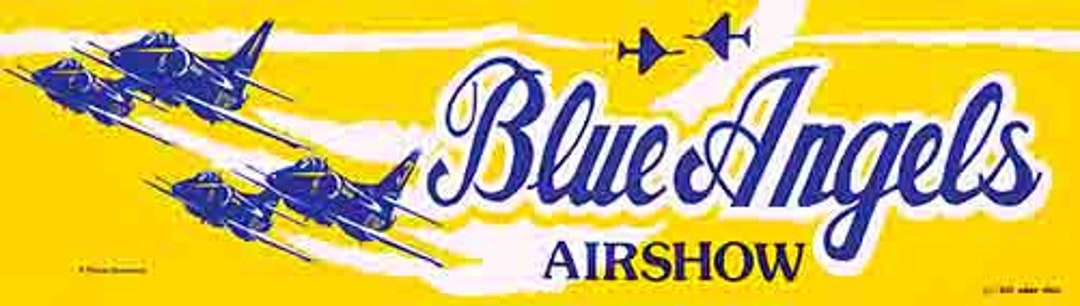 Vintage 1982 Blue Angels Pensacola FL Florida Retro Travel Decal Bumper ...