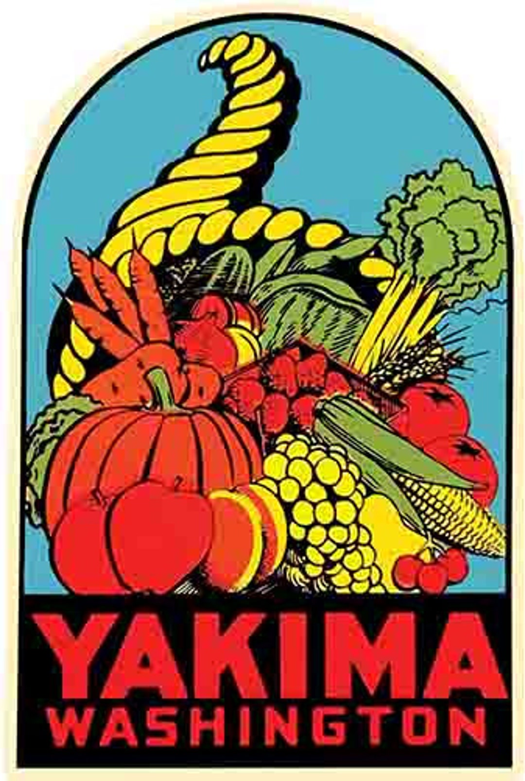 Vintage 1950's Style Yakima WA Washington Retro Travel Decal Sticker ...