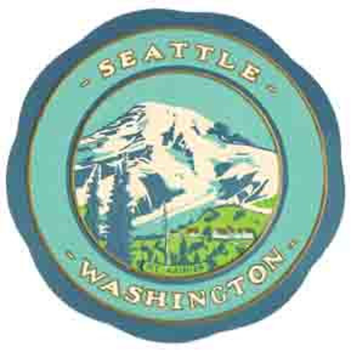 Vintage 1950's Style Seattle WA Washington Round Retro Travel Decal ...