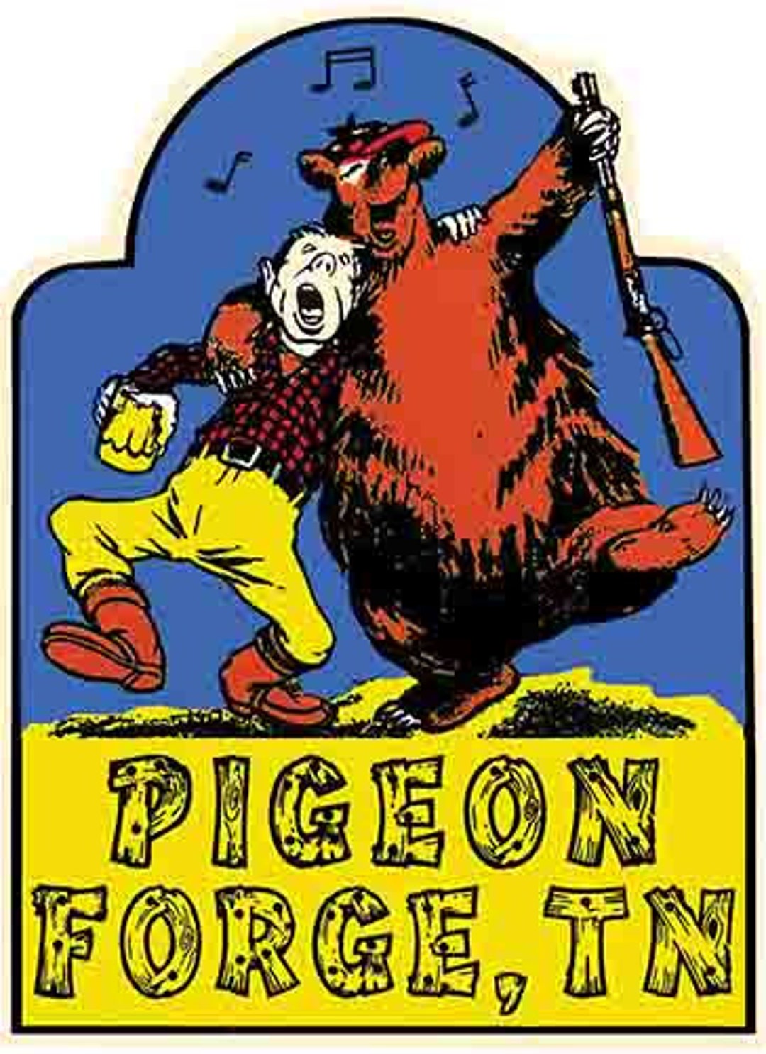 Vintage 1950's Style Pigeon Forge Gatlinburg TN Tennessee Great Smoky ...