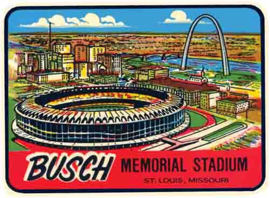 Vintage 1950's Style Busch Stadium St. Louis MO Missouri Rams Cardinals ...