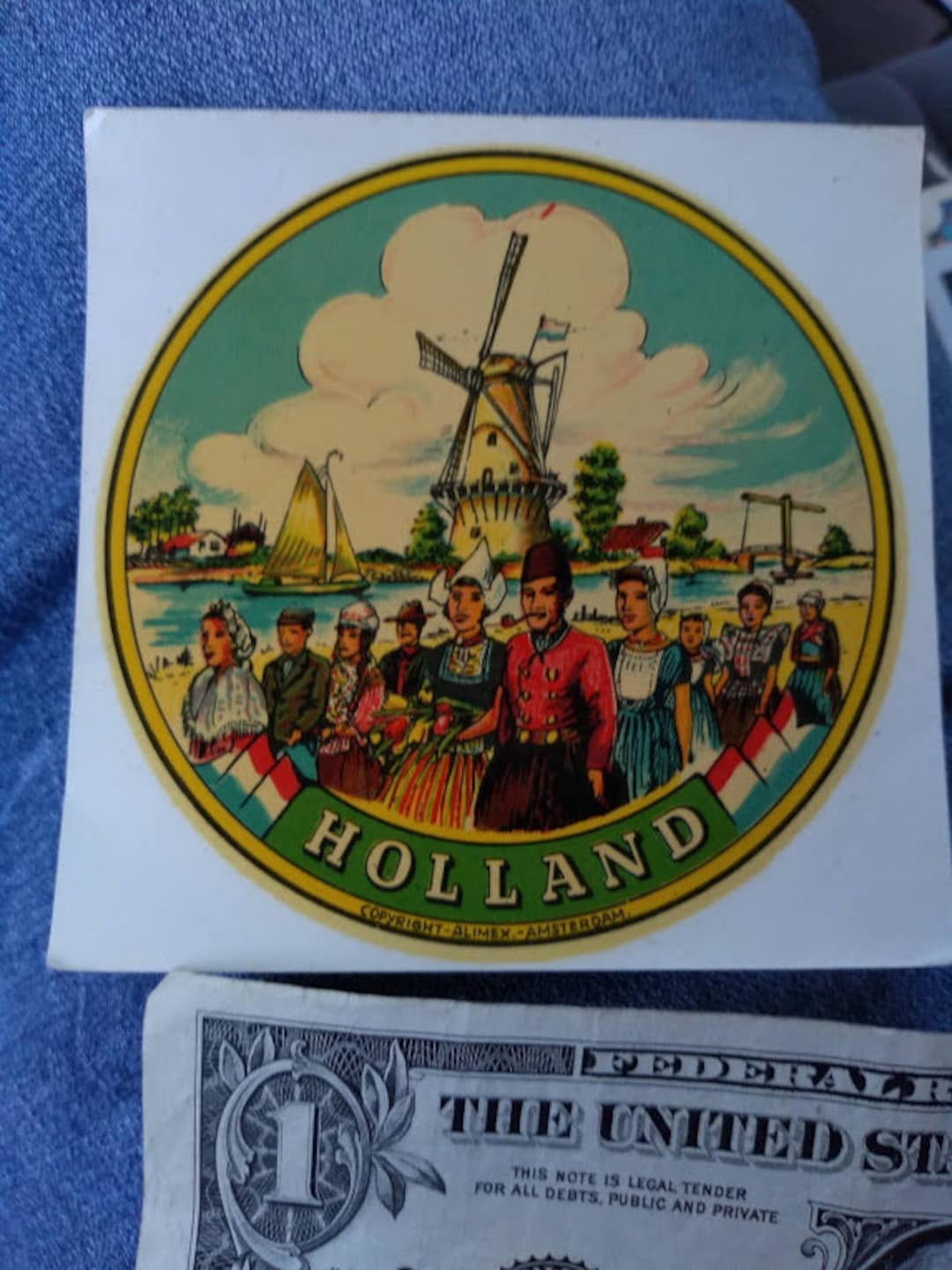 Vintage Original 1950's Holland Amsterdam Vintage Original Travel Decal ...