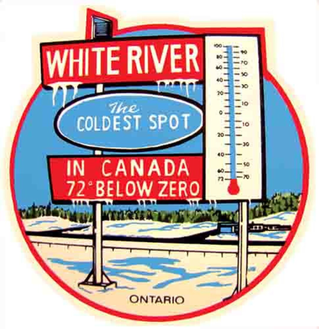 Vintage 1960 Stil White River Ontario Kanada retro Reise Aufkleber ...