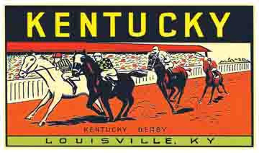 Vintage 1950's Style Kentucky KY the Bluegrass State Derby Horse Racing ...