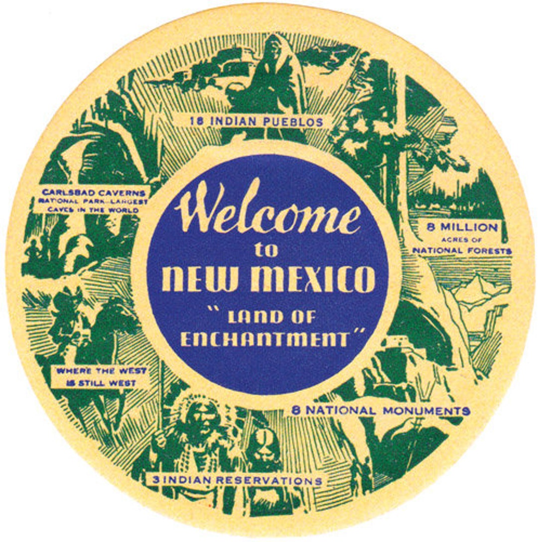 Vintage 1950's Style New Mexico Albuquerque Land of Enchantment Retro ...