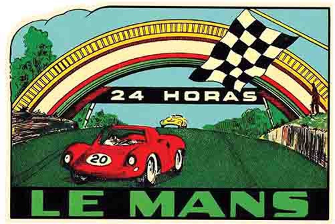 Vintage Style Lemans Auto Car Race France Le Mans Retro Travel Decal ...
