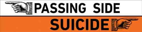 Vintage 1970's Style Funny Bumper Sticker Passing Side - Etsy