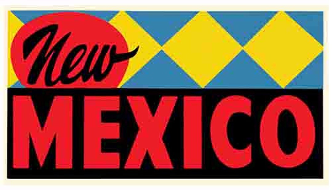 Vintage 1950's Style New Mexico Albuquerque Colorful Retro Travel Decal ...