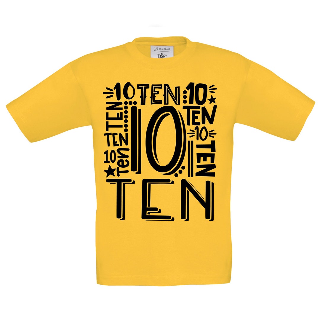 Geburtstags T-Shirt,10. Geburtstag, Kinder, 10 Jahre, Wort und Zahl ...