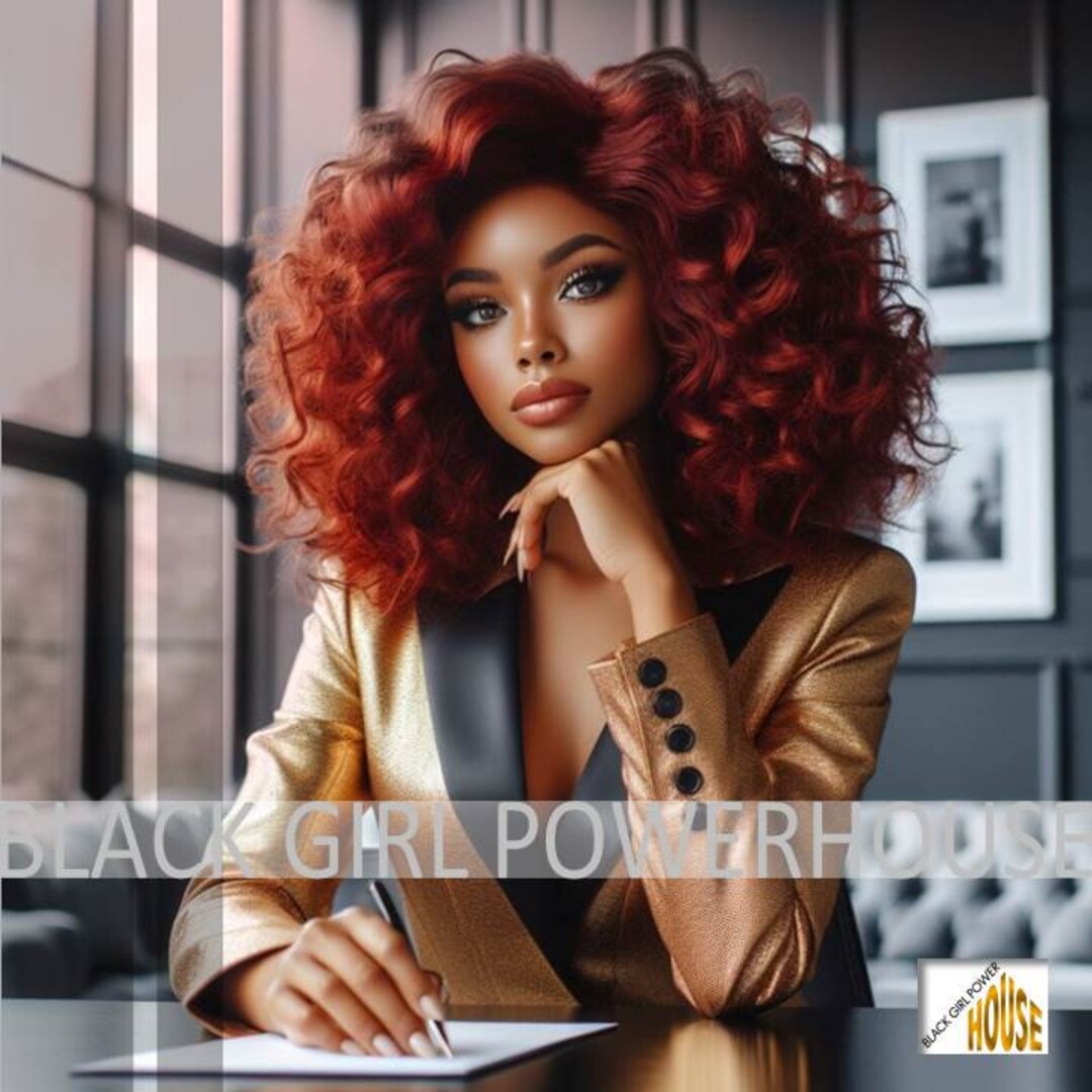 Red Hair Boss JPEG Digital File, Sublimation, Black Art, Clip Art - Etsy