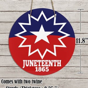 Juneteenth Round Wooden Door Sign - Etsy