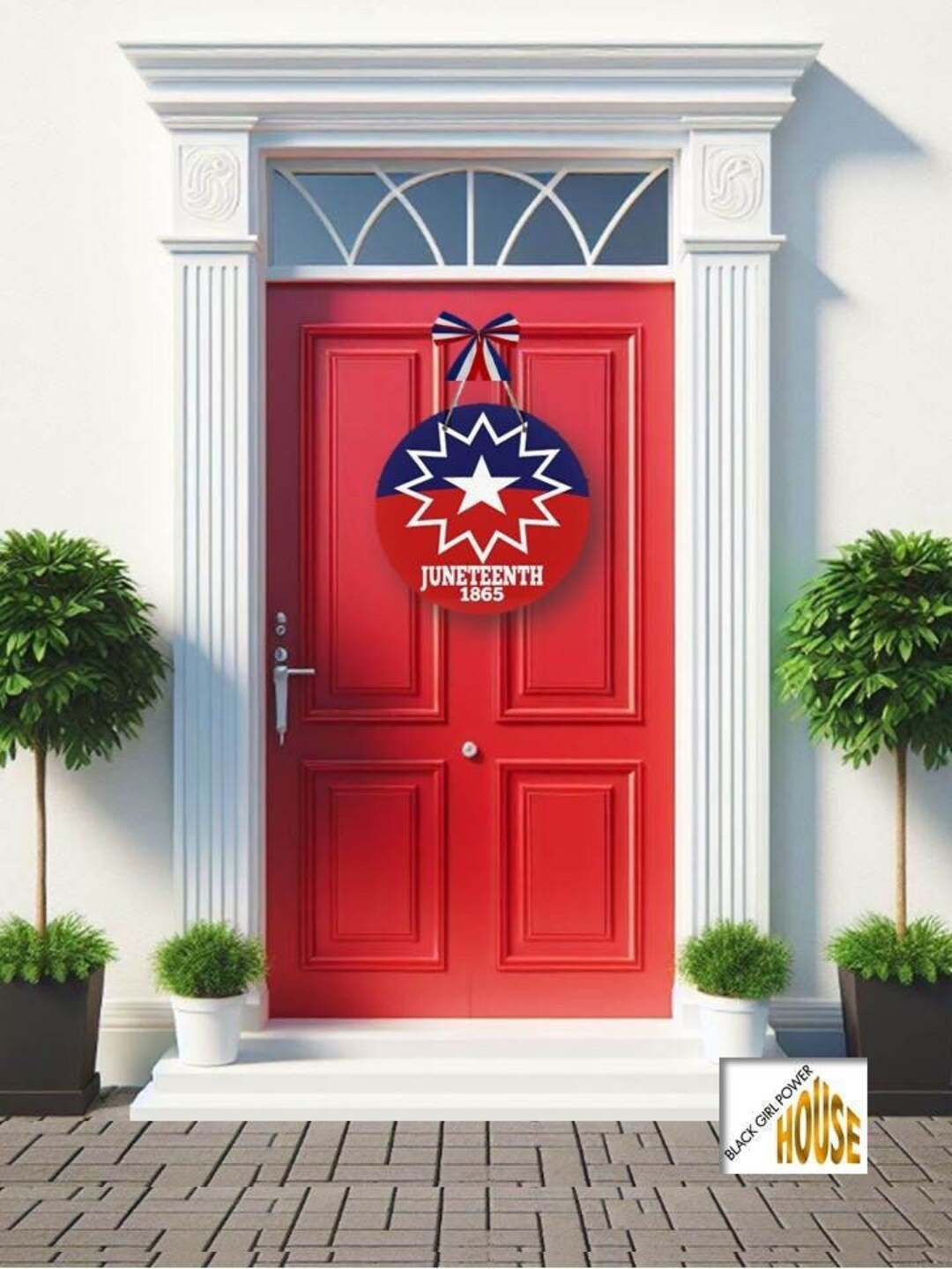 Juneteenth Round Wooden Door Sign - Etsy