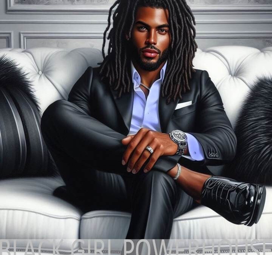 Handsome Man Dreads JPEG Digital File, Sublimation, Black Art, Clip Art ...