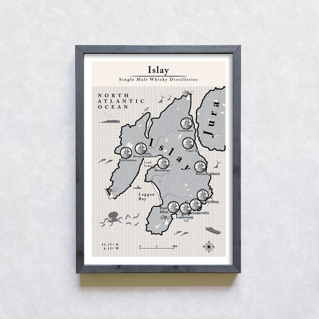 Whisky Distillery Map of Islay (unframed Print) - Etsy
