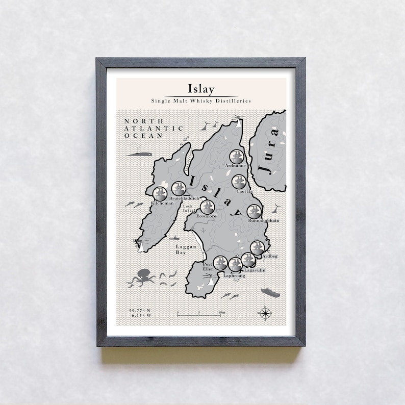 Whisky Distillery Map of Islay (unframed Print) - Etsy