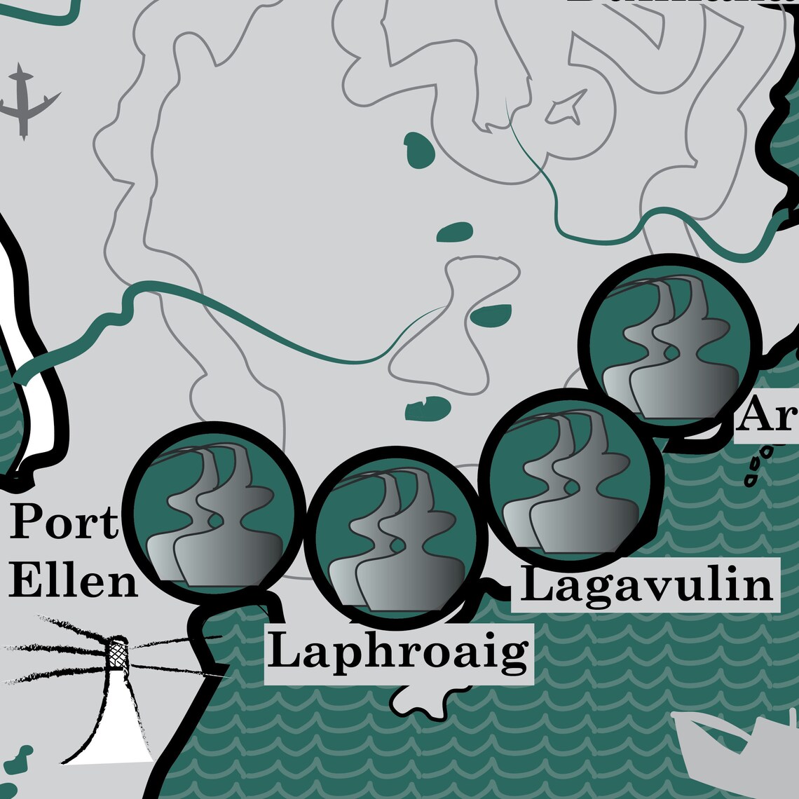 Whisky Distillery Map of Islay (unframed Print) - Etsy
