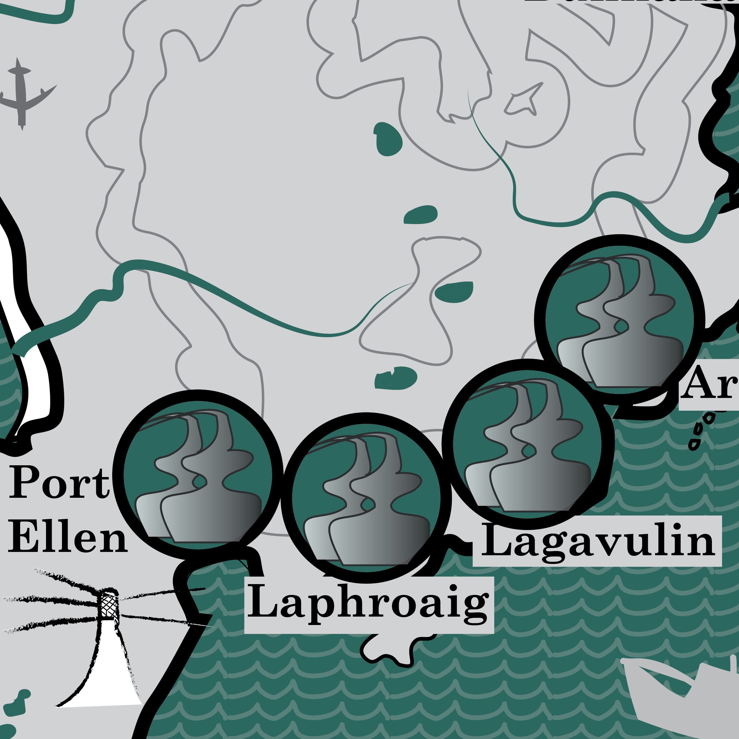 Whisky Distillery Map of Islay (unframed Print) - Etsy