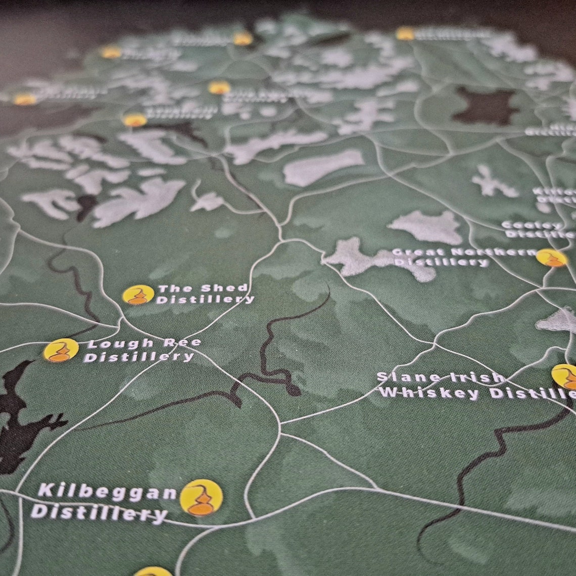 Whiskey Distillery Map of Ireland - Etsy UK