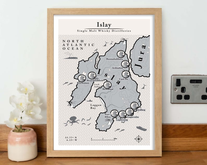 Whisky Distillery Map of Islay (unframed Print) - Etsy