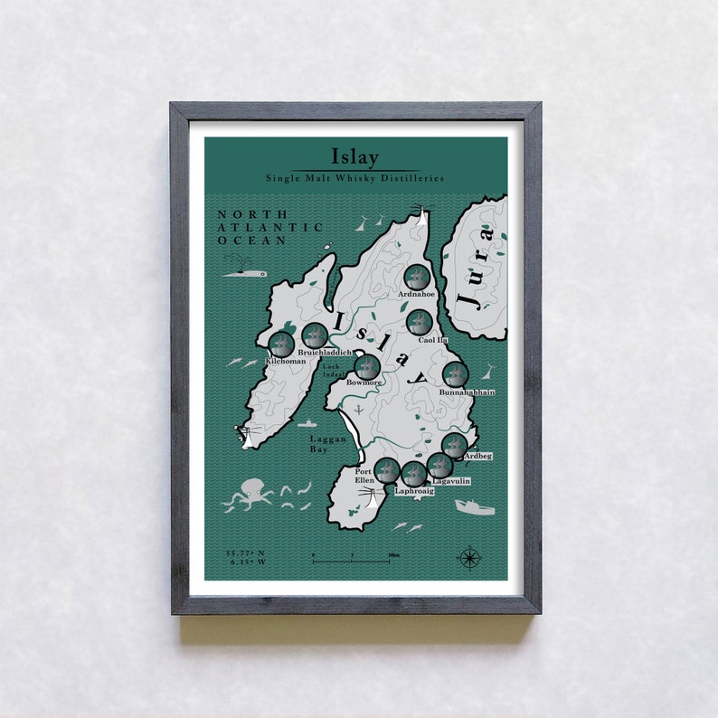 Whisky Distillery Map of Islay (unframed Print) - Etsy