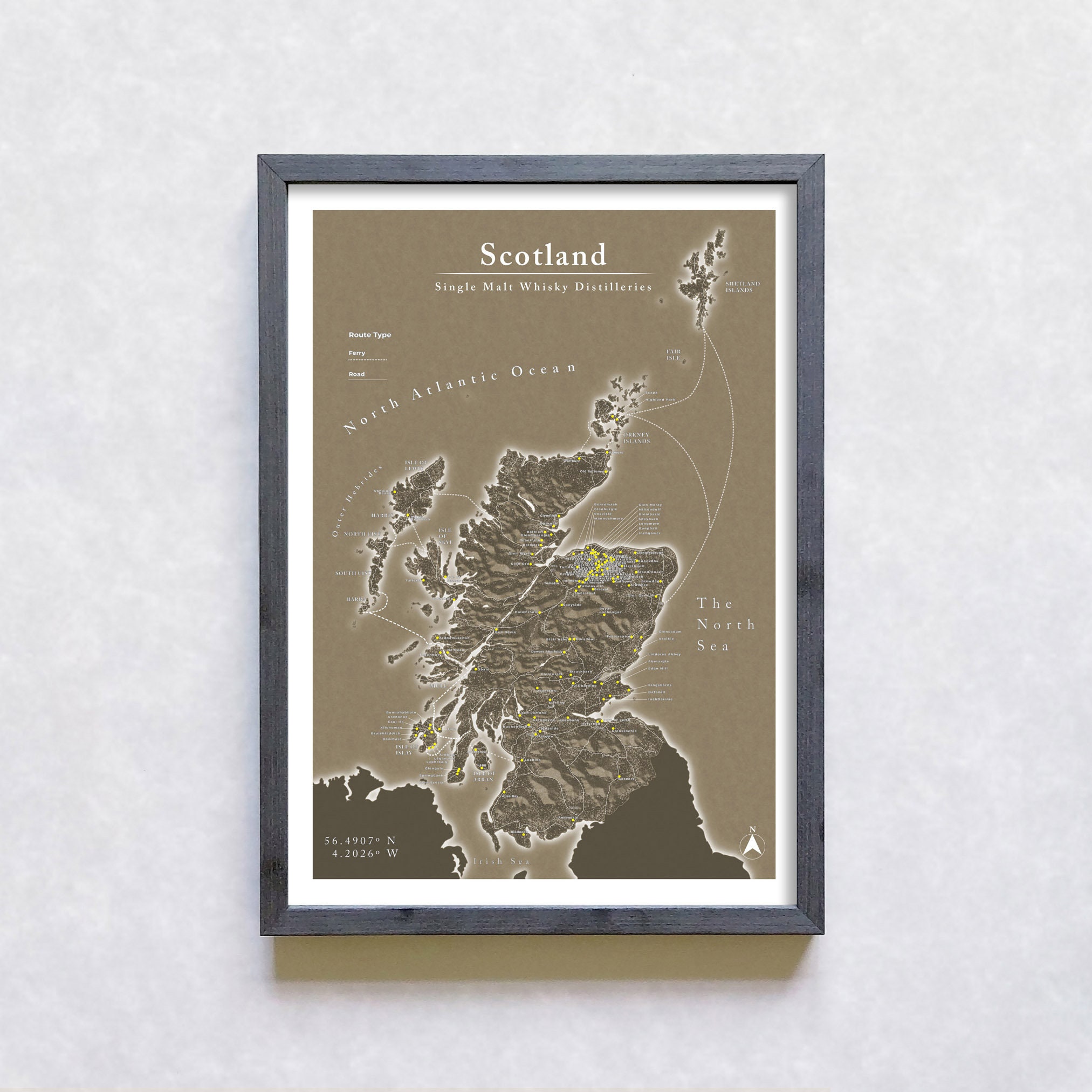Whisky Distillery Map of Scotland : Gold Like Barley, A3 - Etsy