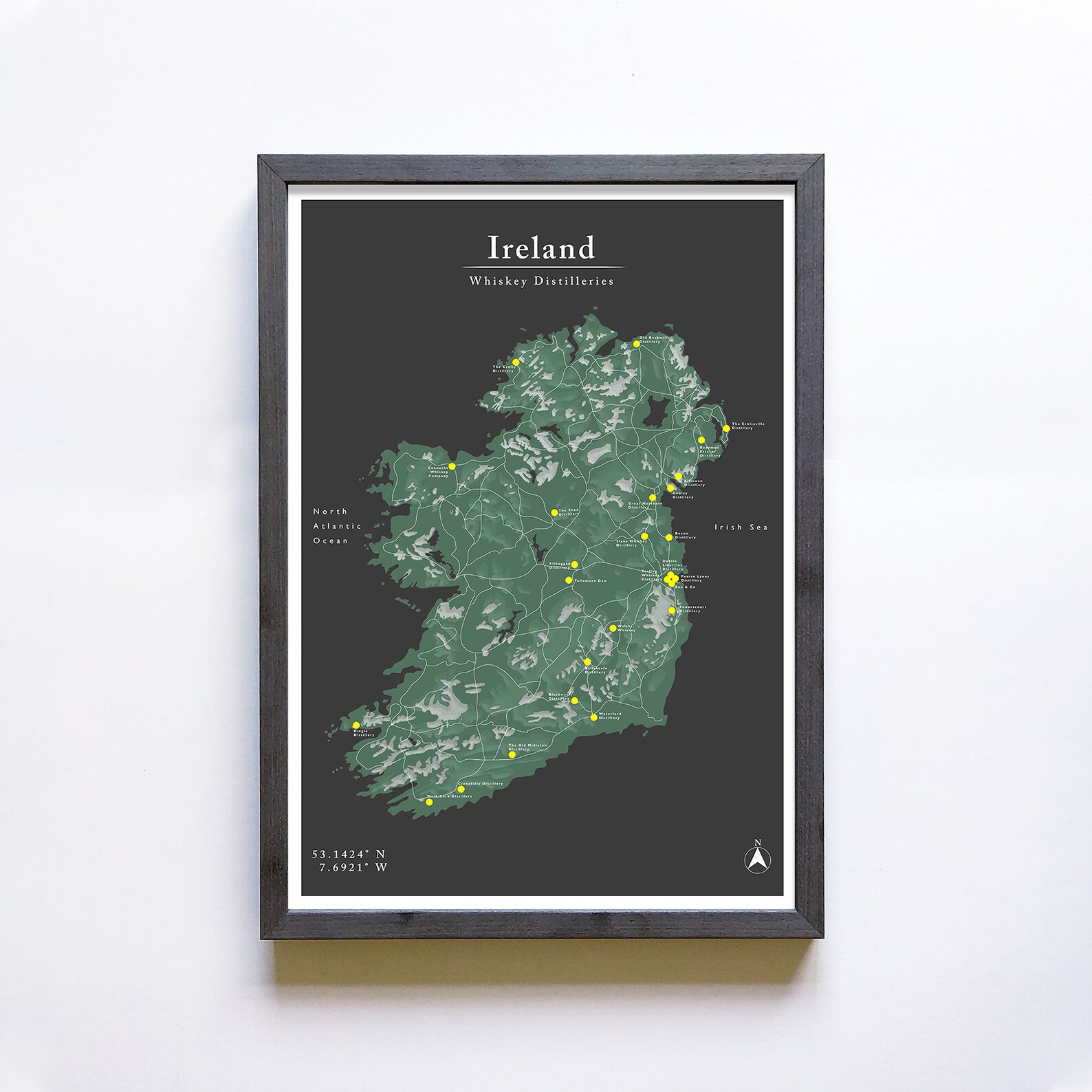 Whiskey Distillery Map of Ireland - Etsy UK