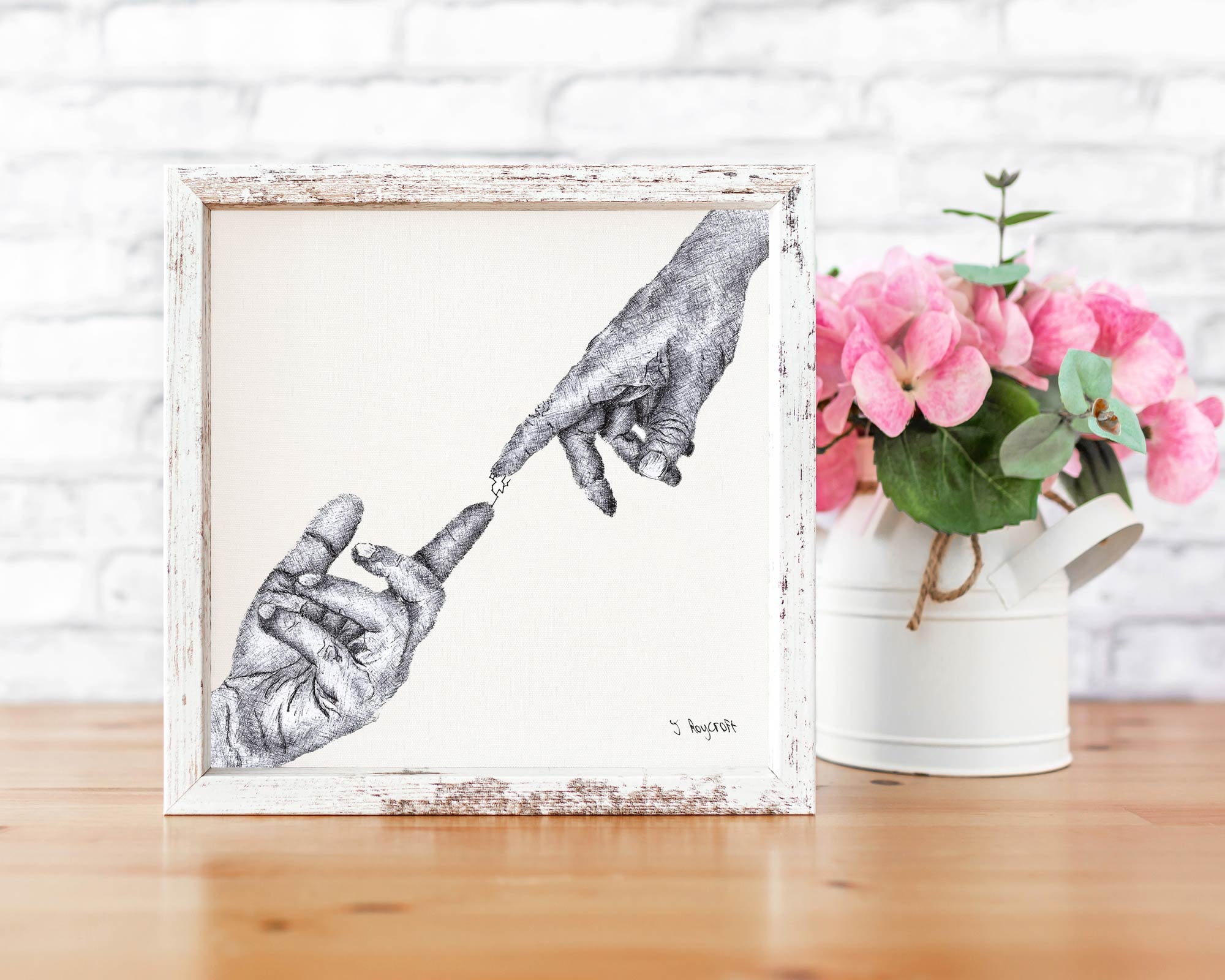 Touching Hands Art Reaching Out Print Hand Holding Sketch - Etsy