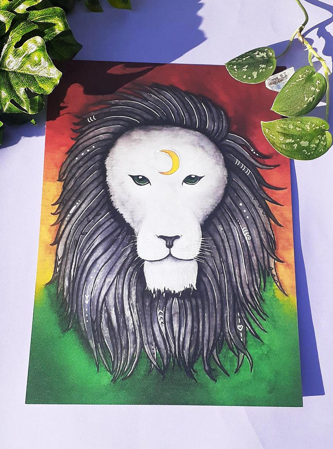 Rasta Lion A4 Art Print - Etsy