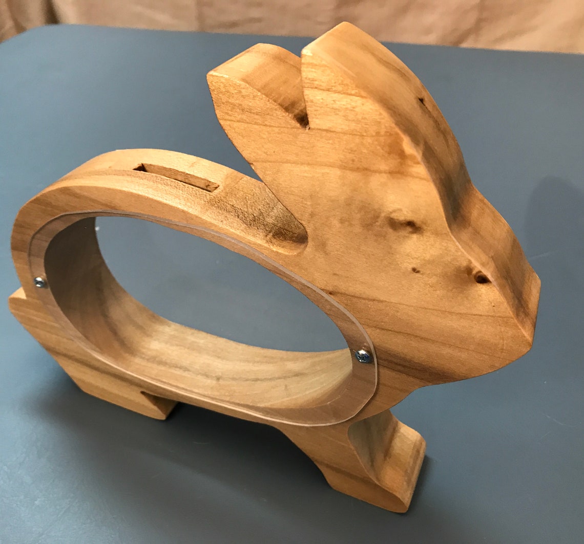 Handmade Wooden Rabbit Coin Banks - Etsy