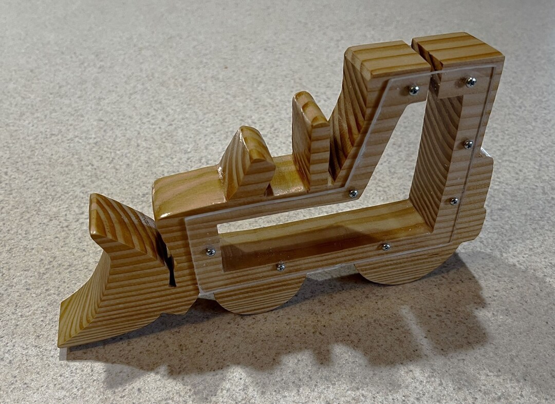 Handmade Wooden Bulldozer Coin Bank: Children's Toy Savings Bank - Etsy