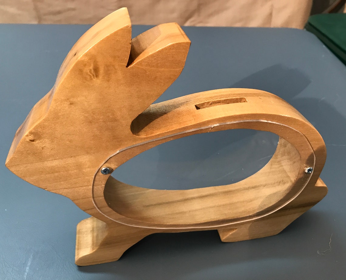 Handmade Wooden Rabbit Coin Banks - Etsy