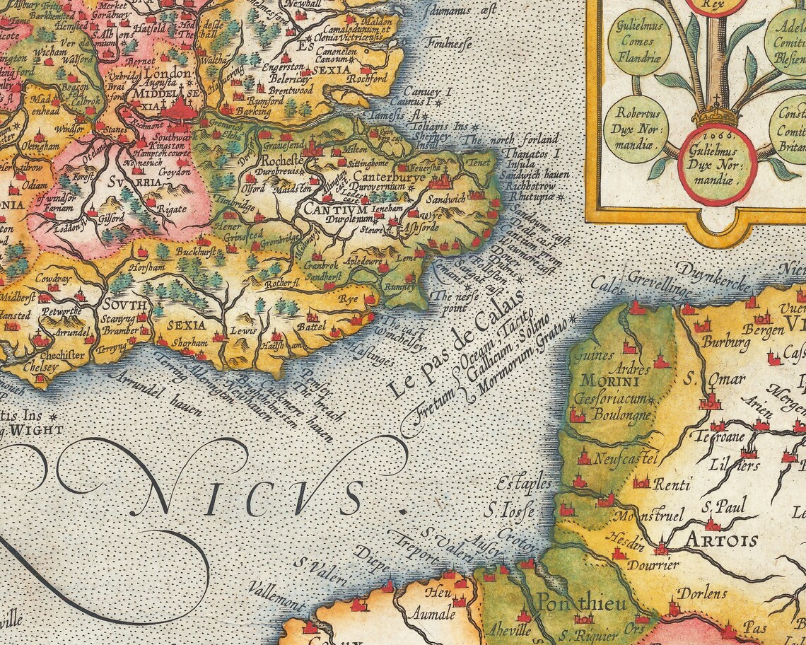Old Map of ENGLAND & IRELAND 1605 by Abraham Ortelius and Virents ...