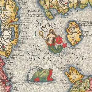 Old Map of ENGLAND & IRELAND 1605 by Abraham Ortelius and Virents ...