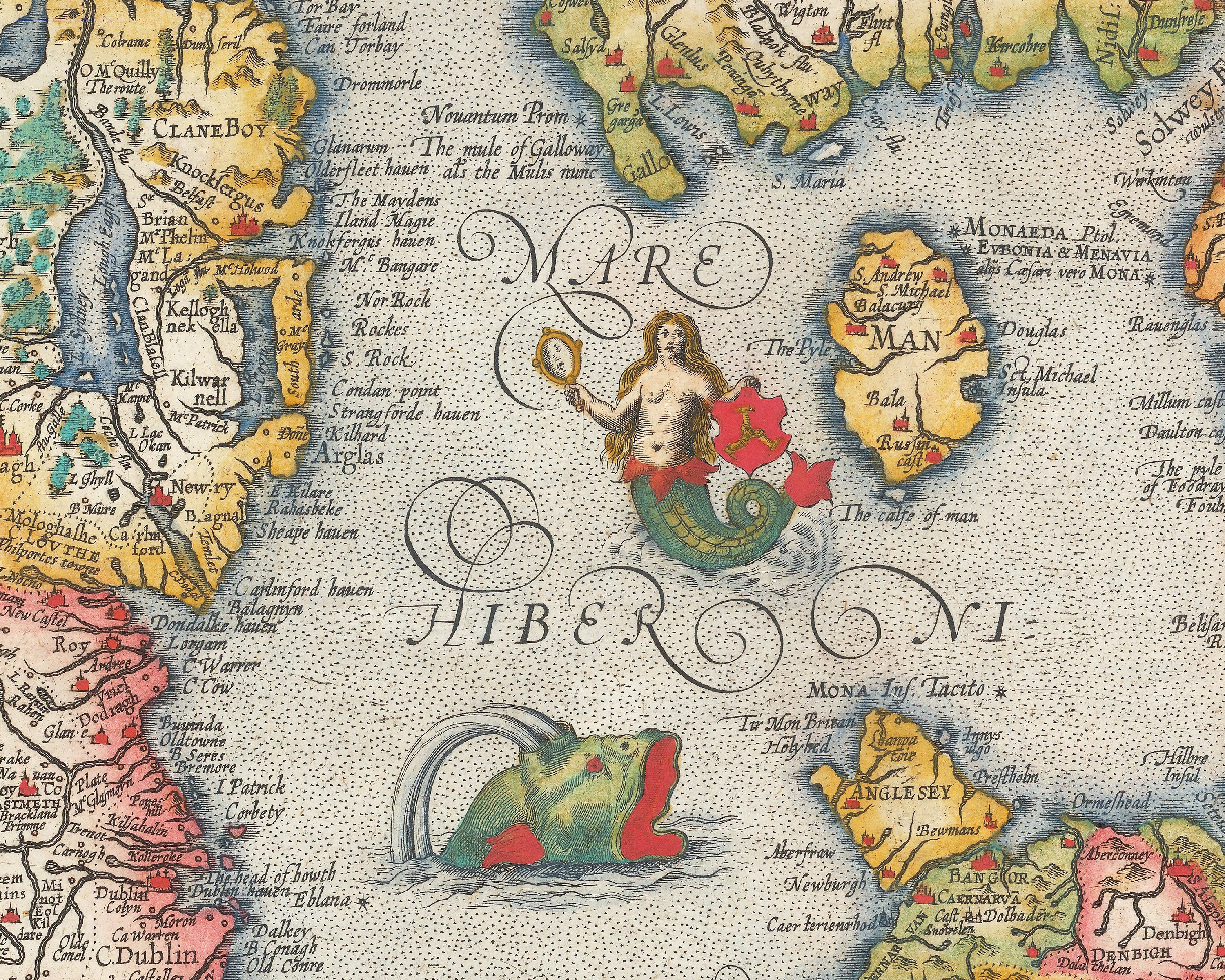 Old Map of ENGLAND & IRELAND 1605 by Abraham Ortelius and Virents ...