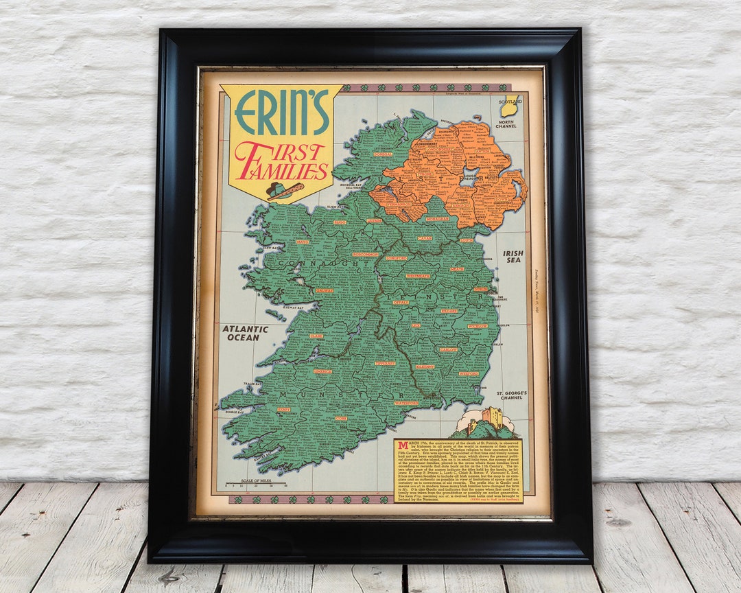 Erins First Families, IRISH Ancestry Map 1946 - Irish Surname Roots ...