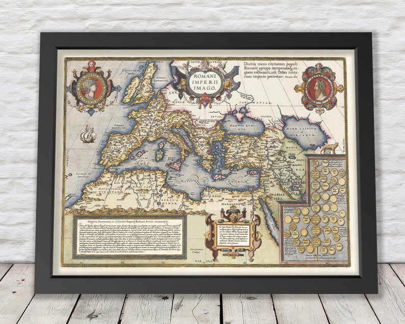 Stunning ROMAN EMPIRE Map by Abraham Ortelius 1603 Romani - Etsy