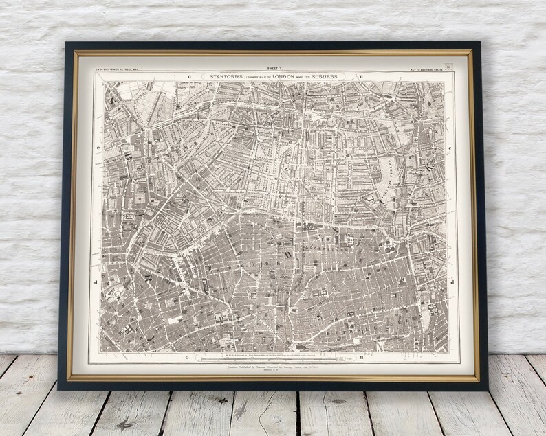 Old LONDON Map 1877 Clerkenwell Islington Bethnal Green and - Etsy UK