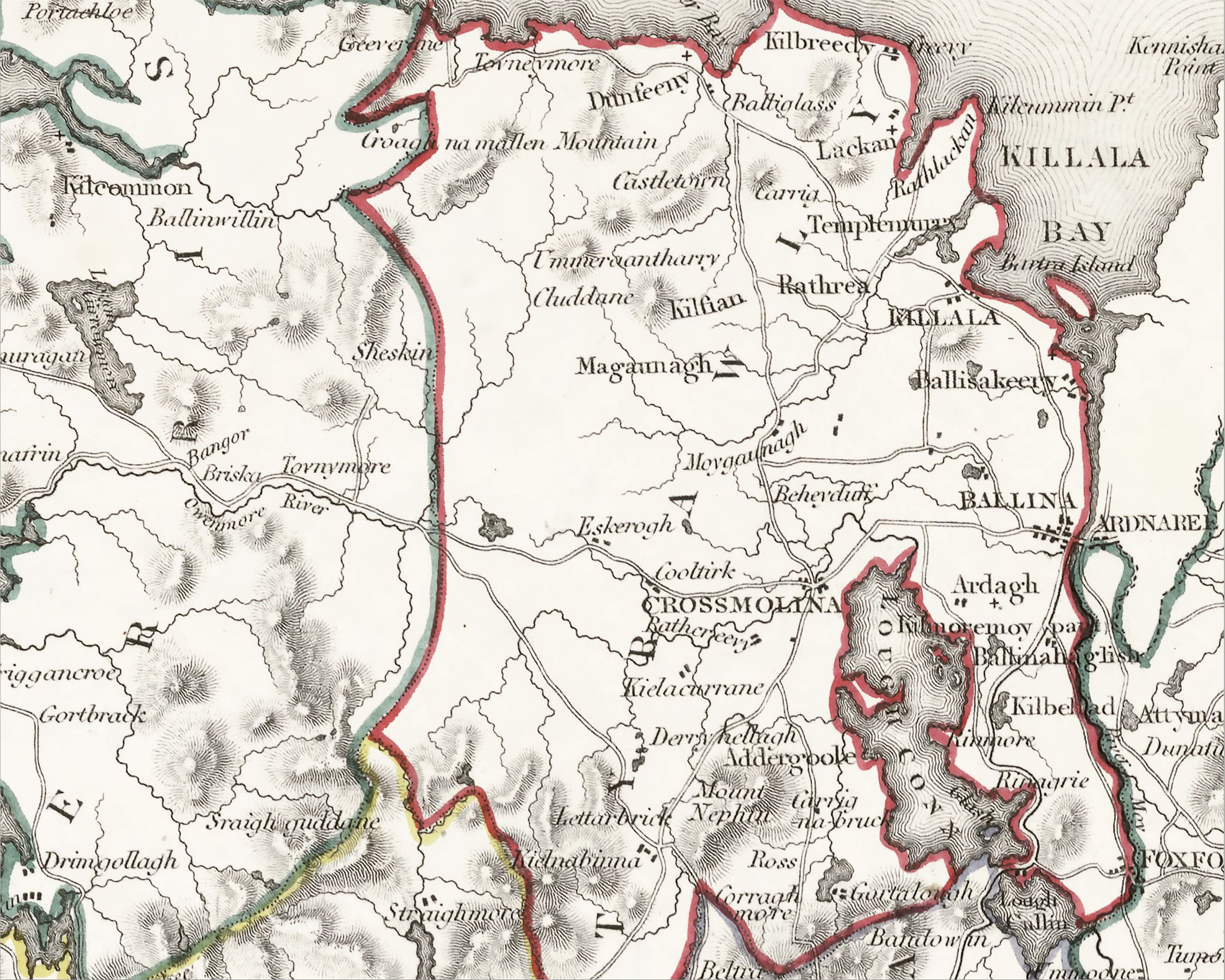 Antique County Mayo Map Print Creighton 1846: Irish History ...