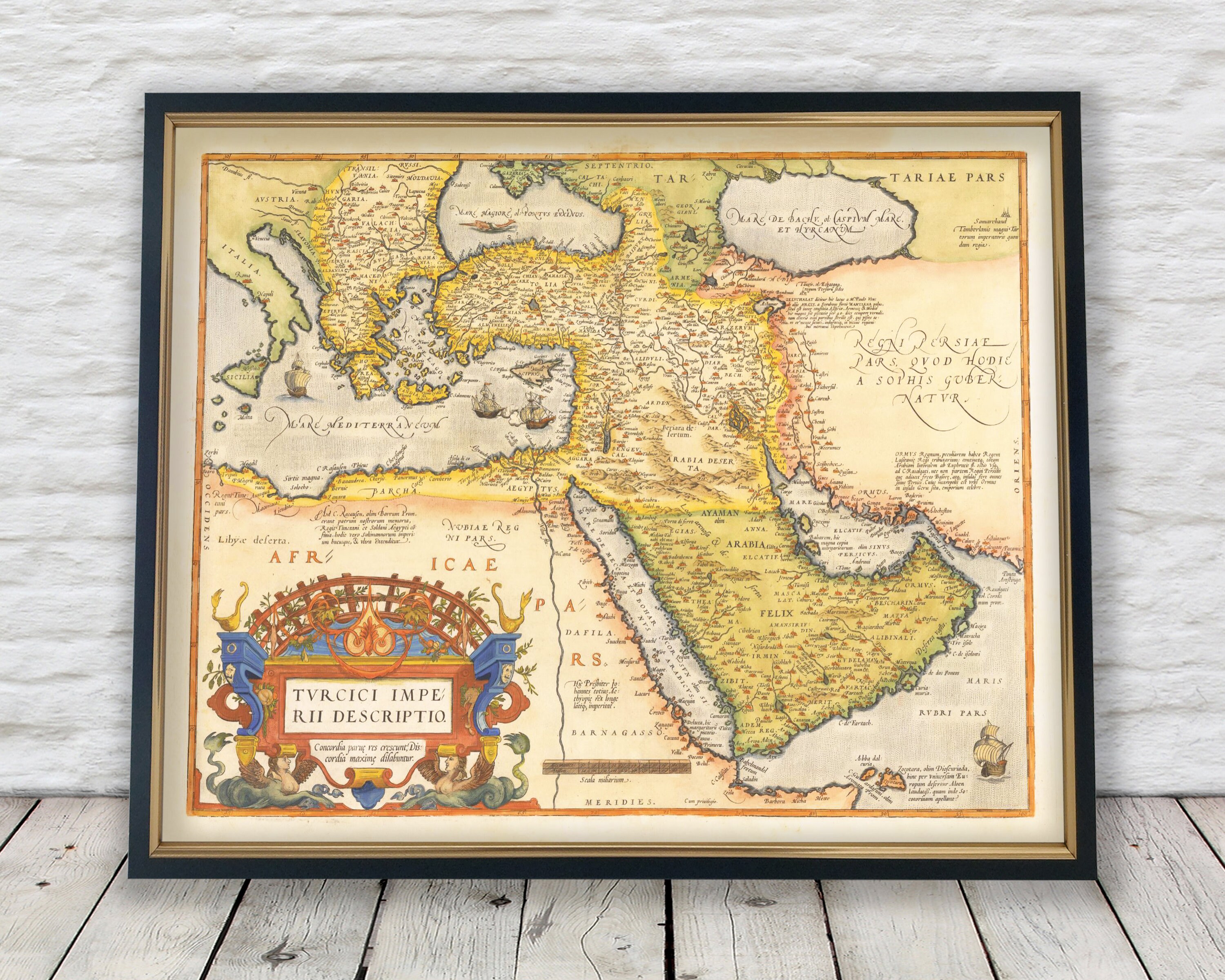 Rare Old TURKISH Empire Map by Abraham Ortelius 1570 4 Sizes - Etsy