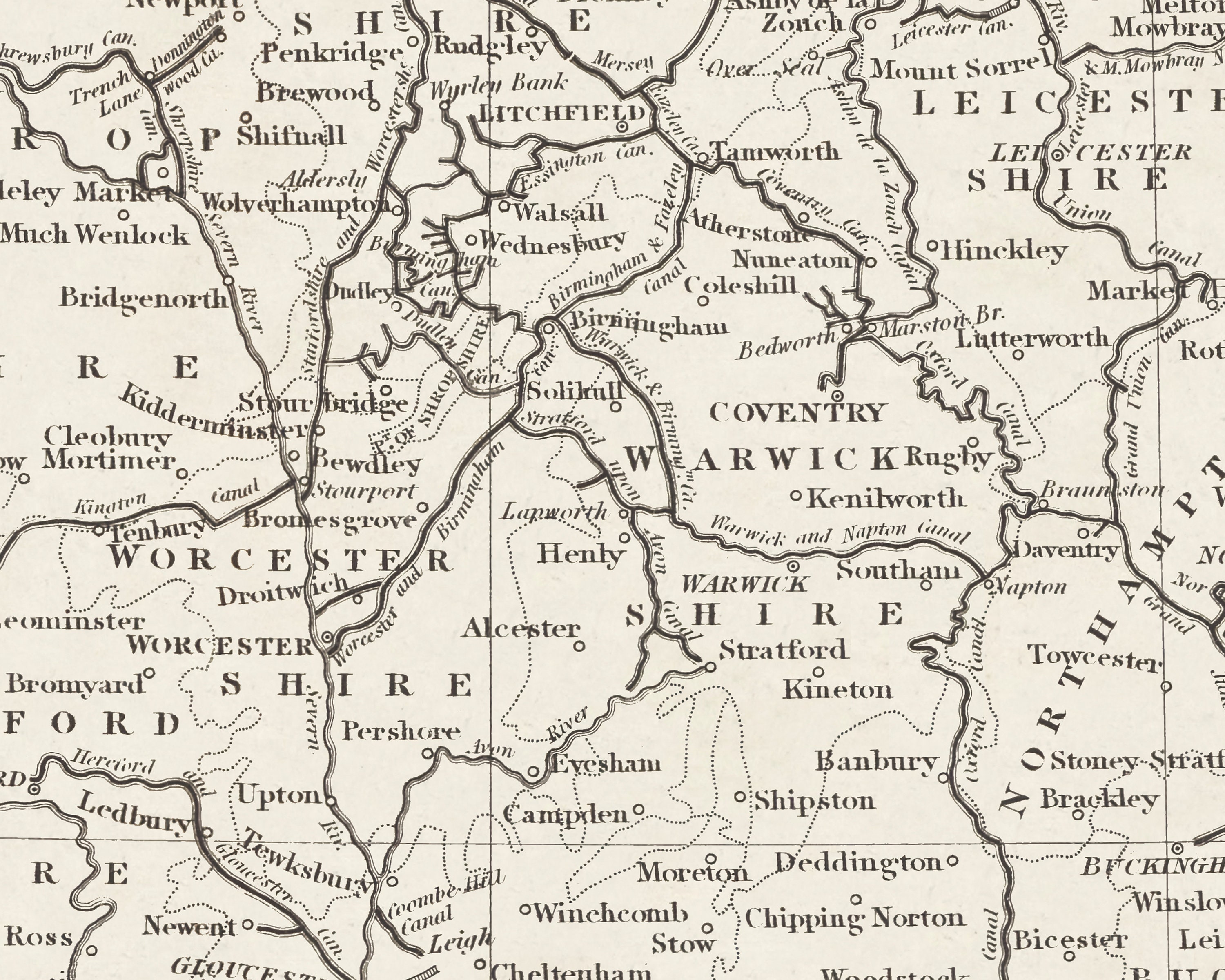 Map of CANALS and Navigable Rivers William Swire 1888 Rare ...