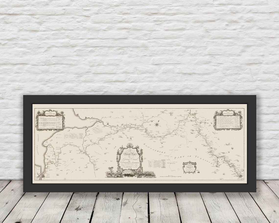 Rare CANAL Map LEEDS and Liverpool Canal C. 1775 Surveyed by | Etsy UK
