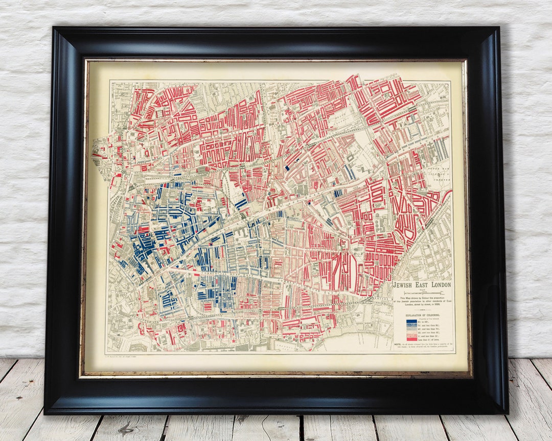 JEWISH East London Map 1899 Whitechapel George Arkell - Exceptional ...