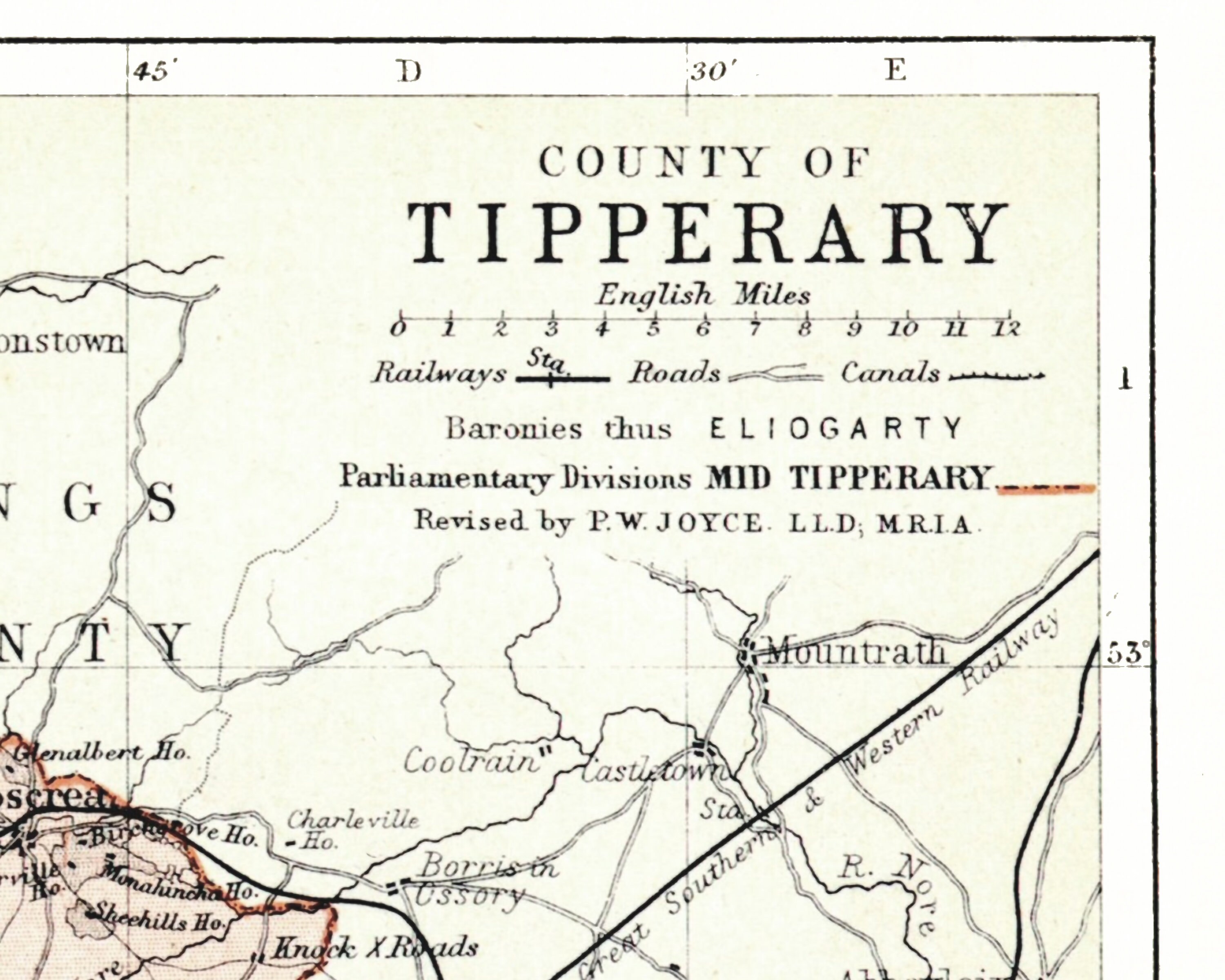 County TIPPERARY Antique Reproduction Irish Map 1897 by - Etsy UK