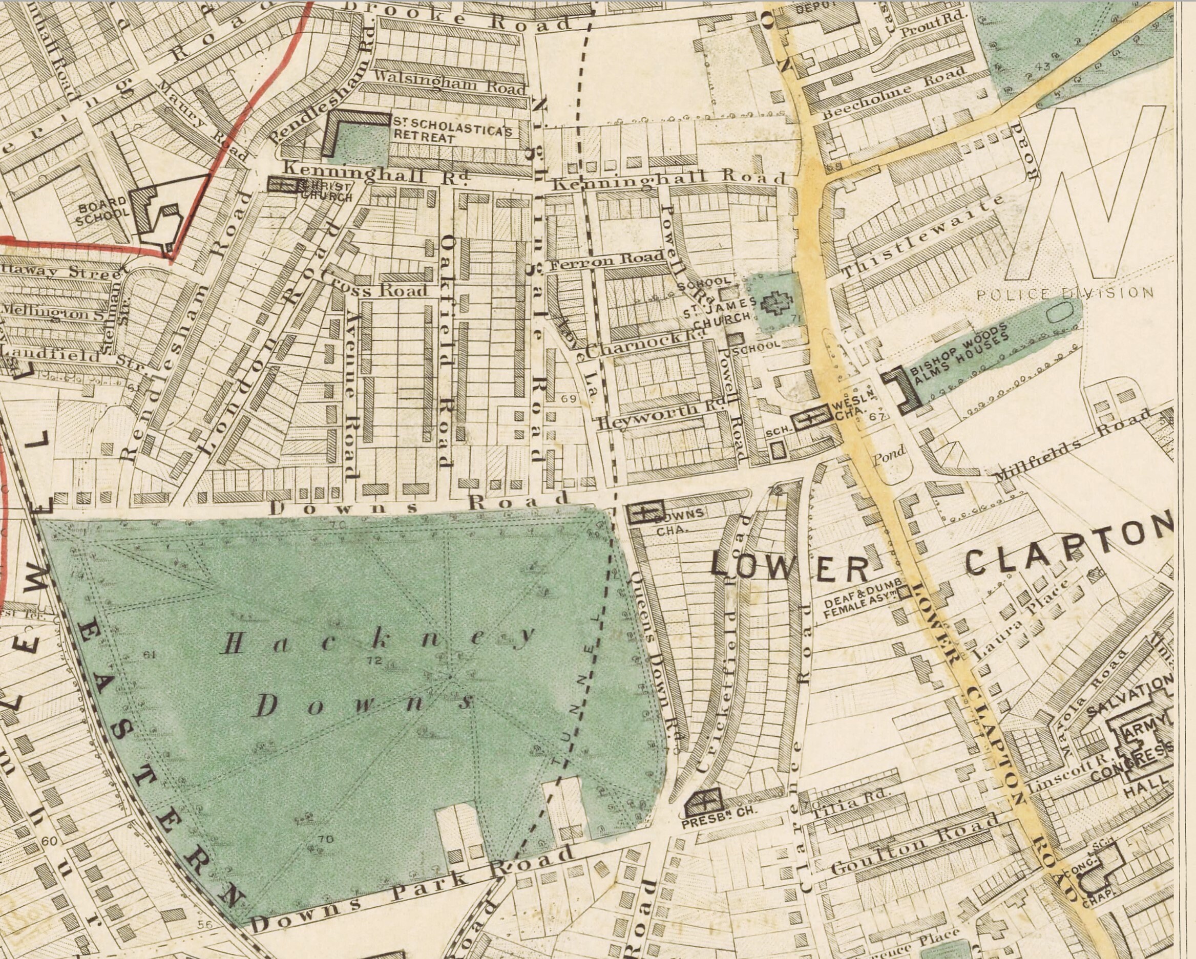 Old LONDON Colour Map 1891 Highbury, Finsbury Park - Exceptional ...