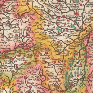 Old Map of ENGLAND & IRELAND 1605 by Abraham Ortelius and Virents ...